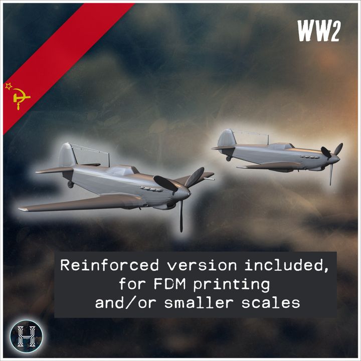 3D Printable Yakovlev Yak-9 fighter aircraft (flying version) (10) - Soviet army WW2 Second ...